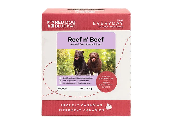 Red Dog Blue Kat EVERYDAY Reef n' Beef (Beef & Salmon) Raw Dog Food ...